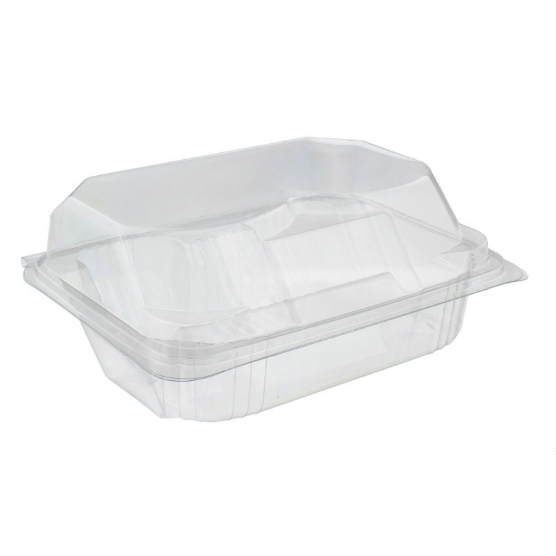 4 Doughnut Plastic Hinged Box - Catex Catering Disposables