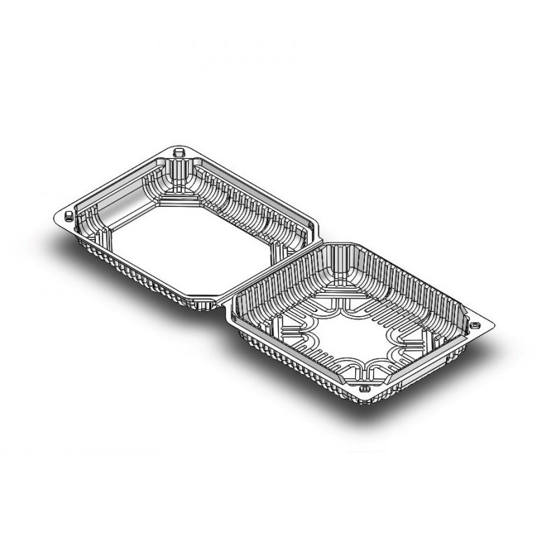 Clear Plastic Hinged Container - Catex Catering Disposables